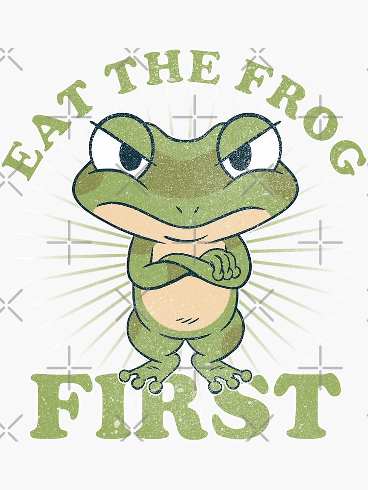 ""Eat The Frog First" Vintage Comic Zeitmanagement" Sticker von ...