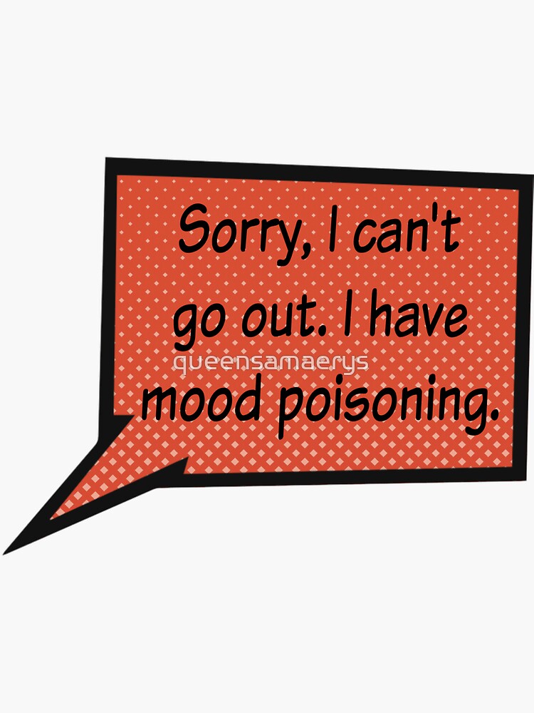 "Introvert | Mood Poisoning | Funny Comic Quote" Sticker for Sale by ...