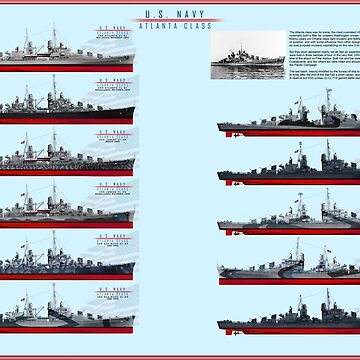 "Atlanta class cruisers (1940)" Poster for Sale by TheCollectioner ...
