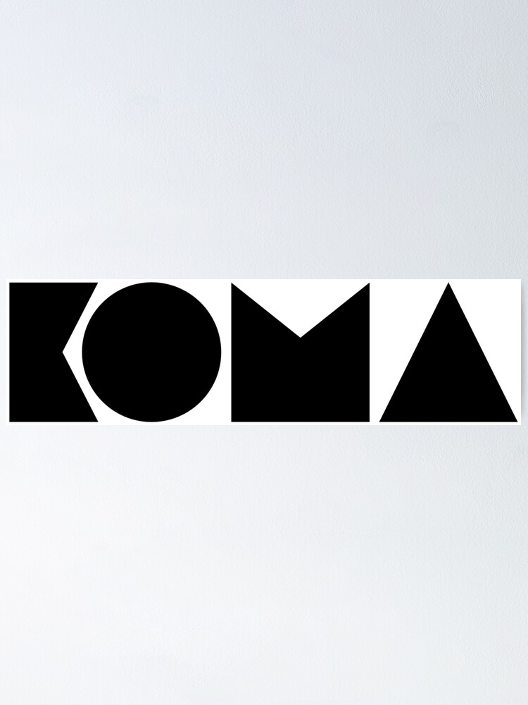"unique koma logo black/white design" Poster for Sale by KomaVisuals ...