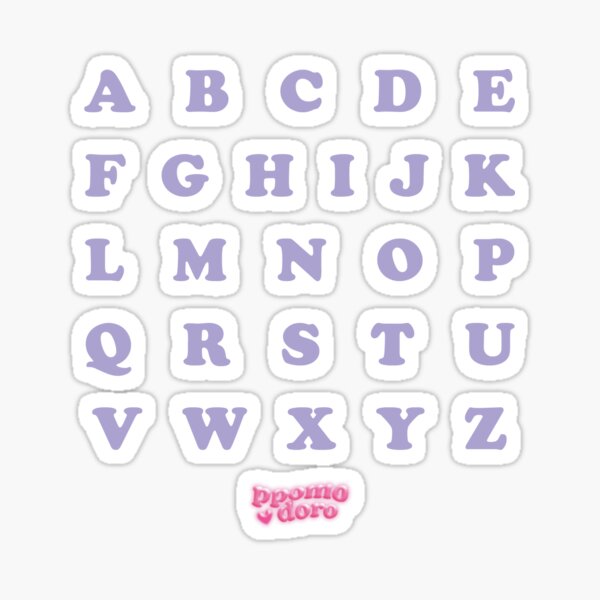 "ALPHABET STICKER PACK 22!" Sticker for Sale by ppomodoro | Redbubble
