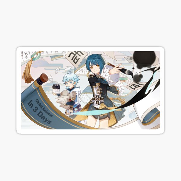 "Genshin Impact Xingqiu Chongyun" Sticker for Sale by Valeria- | Redbubble
