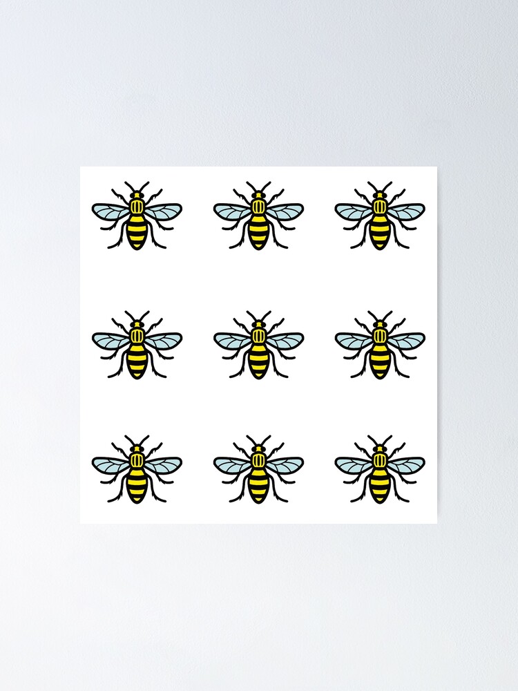 "Manchester Bee Sticker Pack" Poster by royal-tees | Redbubble