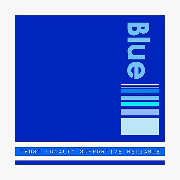 Lámina fotográfica «Definición de color azul. Confianza, Lealtad ...