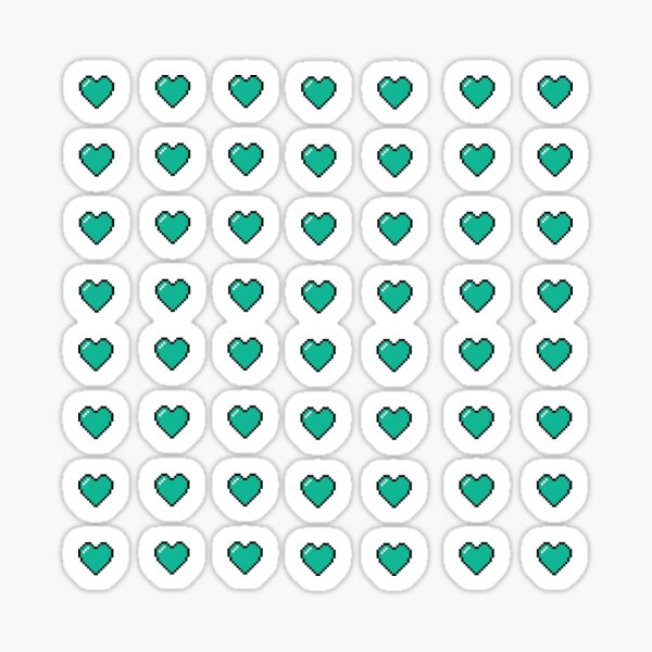 "Extra Small green Pixel Heart Sticker Pack" Sticker for Sale by royal ...