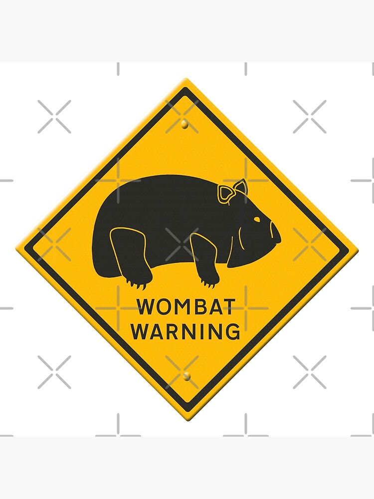 "Cartoon - Wombat warning sign. " Photographic Print by funkyworm ...