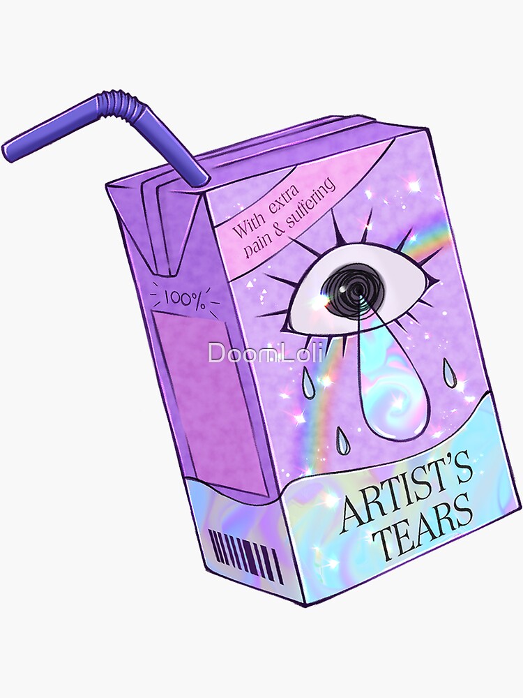 "Artist Tears juice box " Sticker by DoomLoli | Redbubble