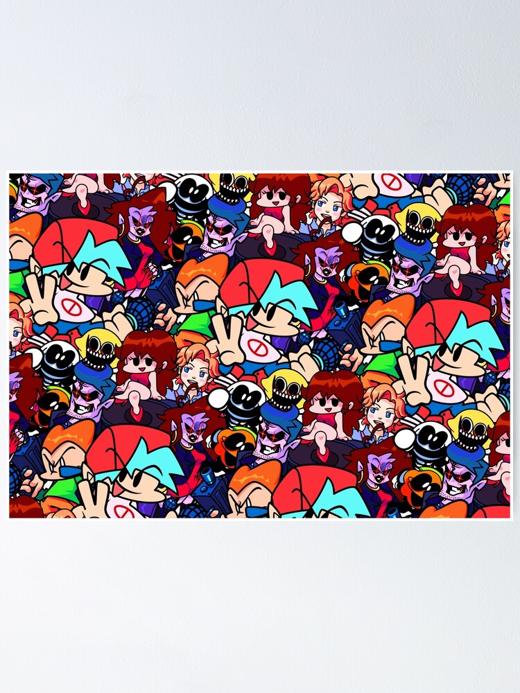 "Friday Night Funkin Collage" Poster for Sale by excusememood | Redbubble