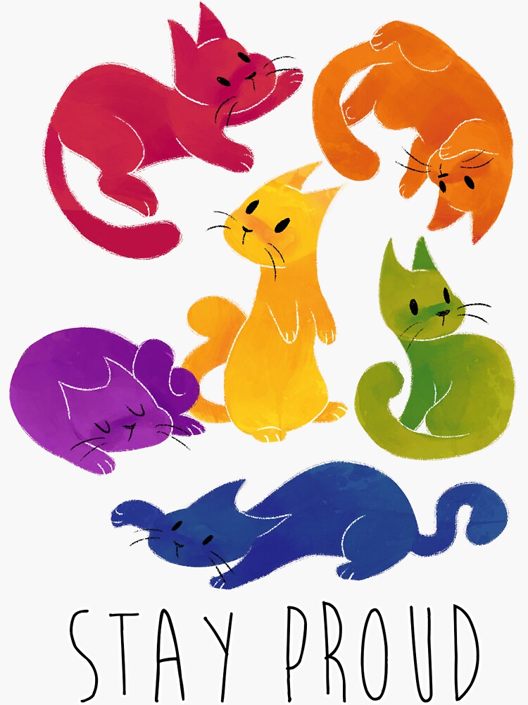 "LGBT + PRIDE CATS" Sticker for Sale by Feyrah | Redbubble