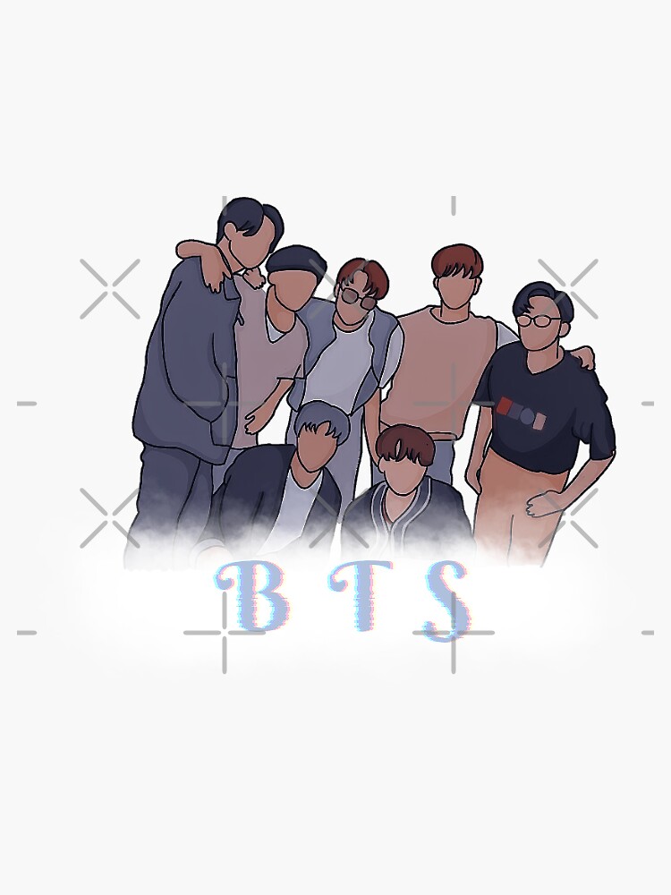 "BTS (Dynamite era)" Sticker for Sale by atekimchi | Redbubble