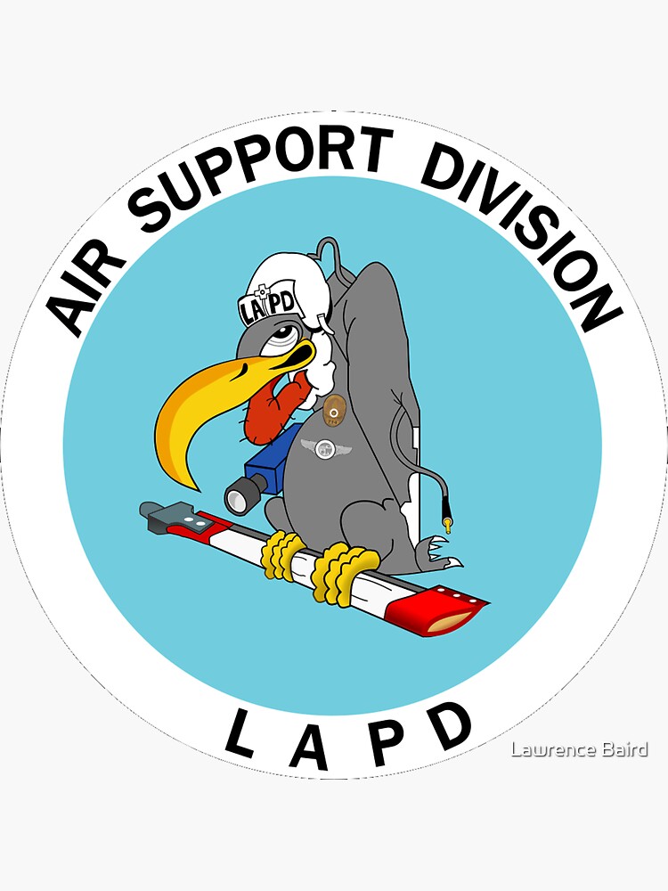 "LAPD Air Support Division" Sticker for Sale by lawrencebaird | Redbubble