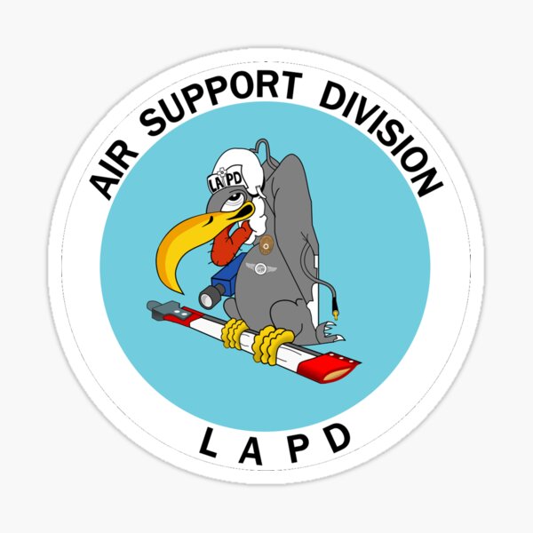 "LAPD Air Support Division" Sticker for Sale by lawrencebaird | Redbubble