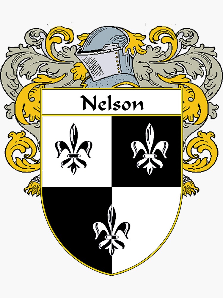 "Nelson Coat of Arms/Family Crest" Sticker for Sale by William Martin ...