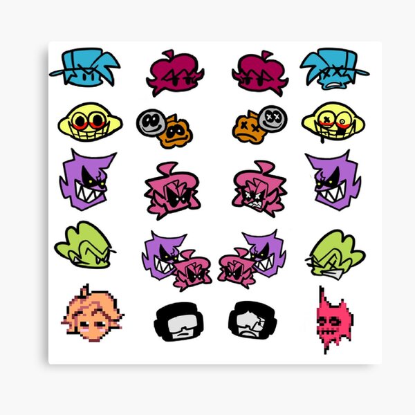 "Friday Night Funkin' Heads" Canvas Print by Docstre | Redbubble