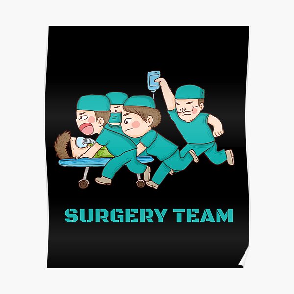 Póster «Equipo de cirugía, médicos y enfermeras de quirófano» de ...