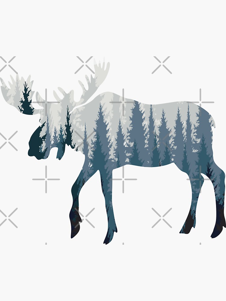"moose wildlife animal Canada forest" Sticker by ZenCloak | Redbubble