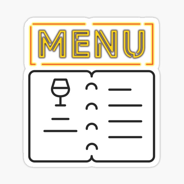 "Restaurant menu" Sticker for Sale by TLMK01 | Redbubble