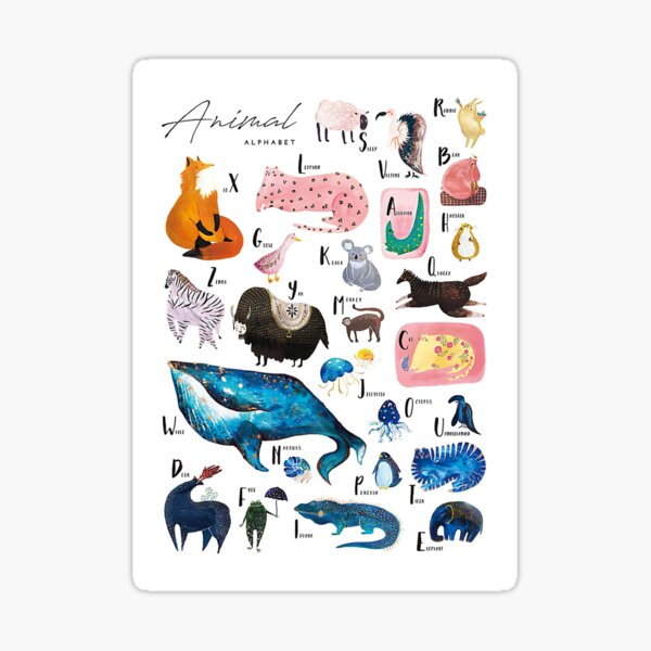 "Animals Around The World Alphabet Teacher Poster" Sticker for Sale by ...