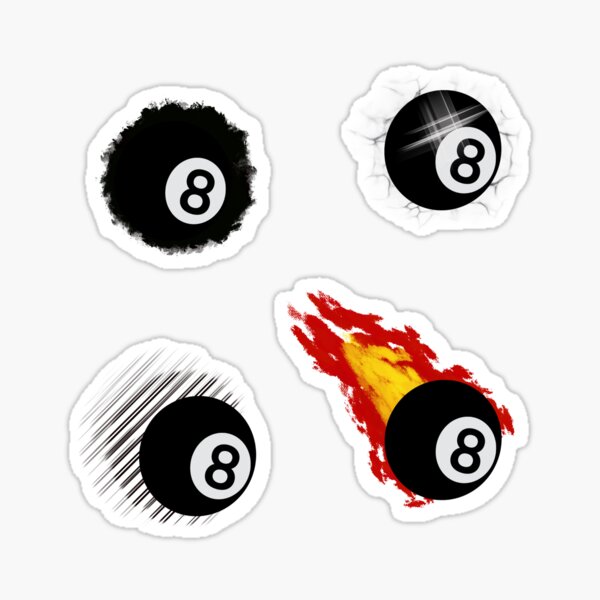 "Billiard Pool Player 8-Ball Sticker Pack" Sticker for Sale by Mayhill ...