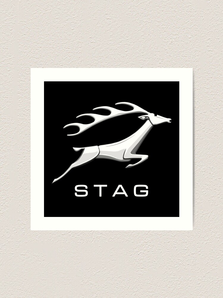 "Triumph Stag Emblem - White Text" Art Print by CellularSong | Redbubble