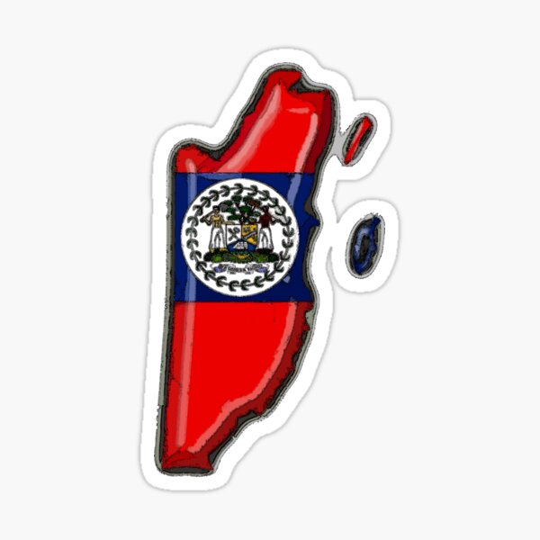 "Belize Map With Flag of Belize" Sticker for Sale by Havocgirl | Redbubble