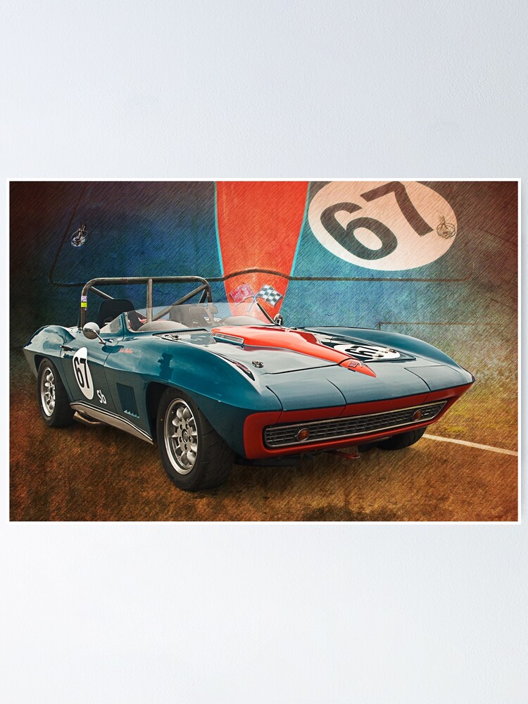 "Blue Corvette Stingray" Poster by StuartRow | Redbubble