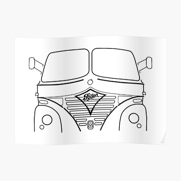 "Classic Foden S21 lorry black outline graphic" Poster for Sale by ...