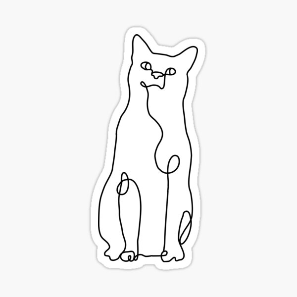 "Cat outline" Sticker for Sale by AdelArtist | Redbubble