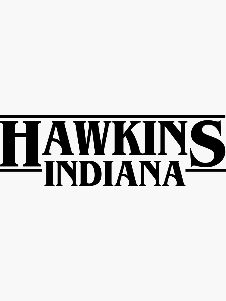 "Hawkins Indiana classic stranger things design" Sticker for Sale by ...