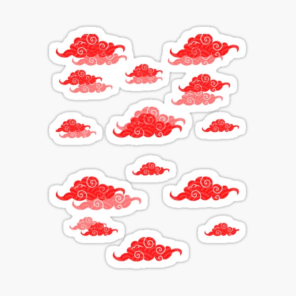 "Red Cloud Japanese Design Anime" Sticker for Sale by desiigner93 ...