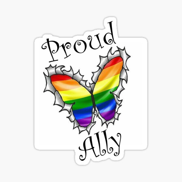 "Proud Ally Butterfly LGBTQ Pride DreamscapesbyTeresa" Sticker by ...