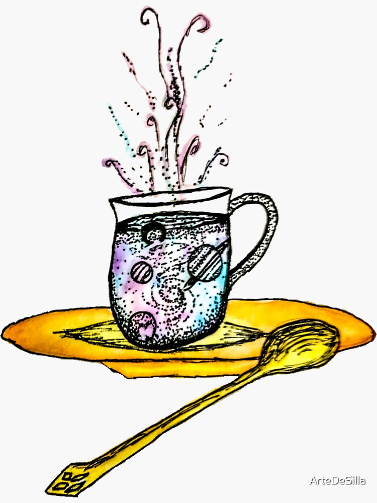 "Cosmic Tea" Sticker for Sale by ArteDeSilla | Redbubble