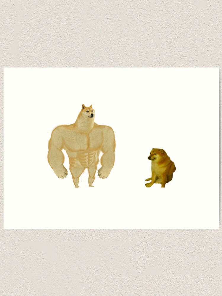 "Swole Bodybuilder Doge vs cheems MEME " Art Print by Keles | Redbubble