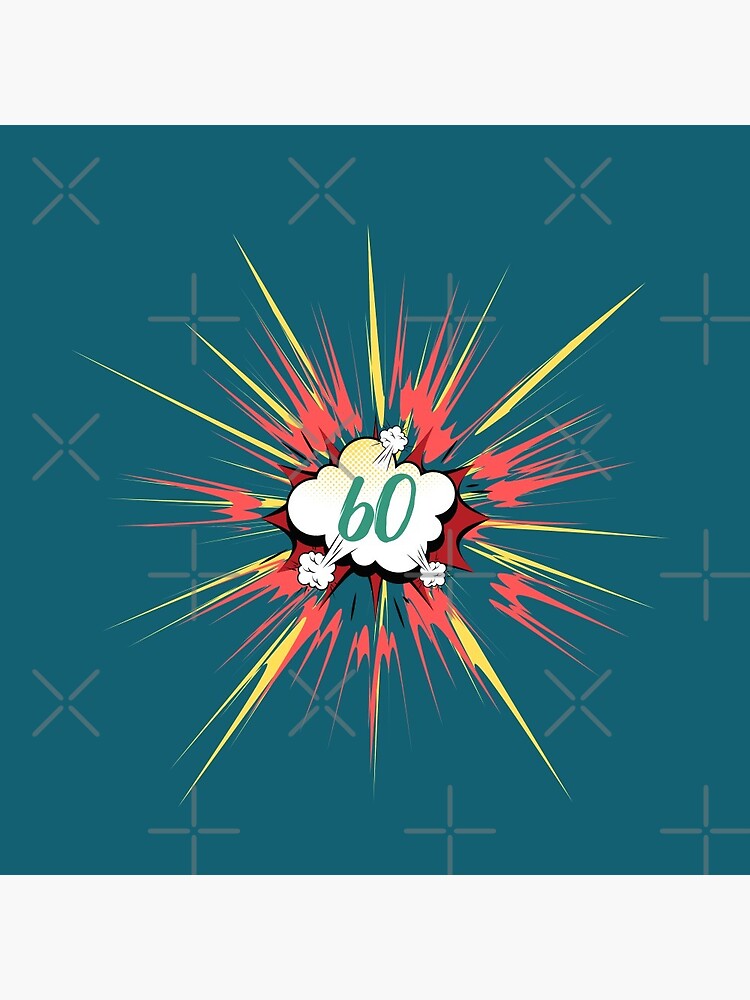 "Bang an exploding 60th birthday comic party logo." Pin for Sale by ...