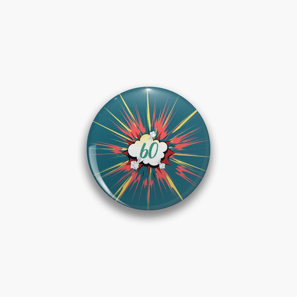 "Bang an exploding 60th birthday comic party logo." Pin for Sale by ...