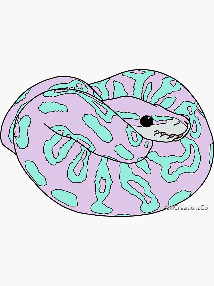 "Purple Pastel Ball Python Sticker" Sticker for Sale by AlkiCreationsCo ...