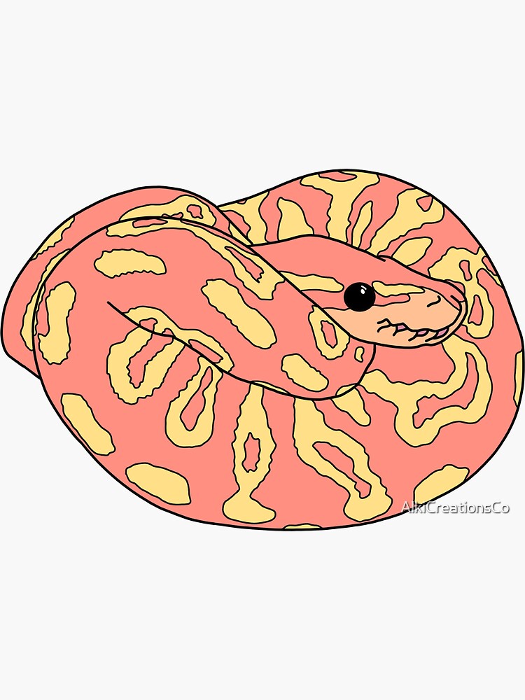 "Fire Pastel Ball Python Sticker" Sticker for Sale by AlkiCreationsCo ...