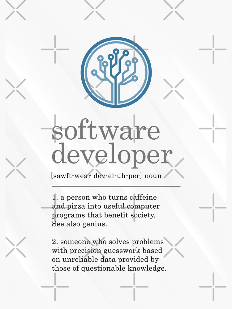 "Funny Software Developer Definition Career Computer Programmer Sign ...