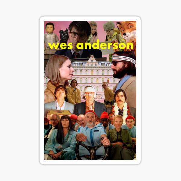 "Wes Anderson Collection With Text" Sticker for Sale by SamDB | Redbubble