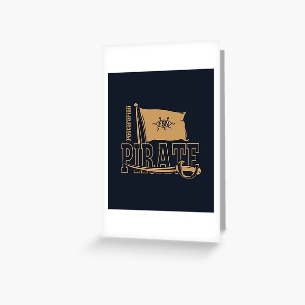 "Pastafarian Flying Spaghetti Monster Pirate Flag" Greeting Card for ...