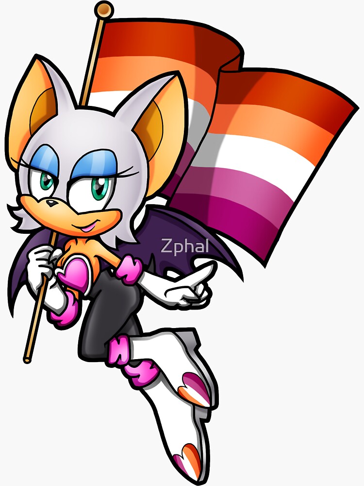 "Anthropomorphic Sexy Bat Girl LGBT Pride Flag Lesbian" Sticker for ...