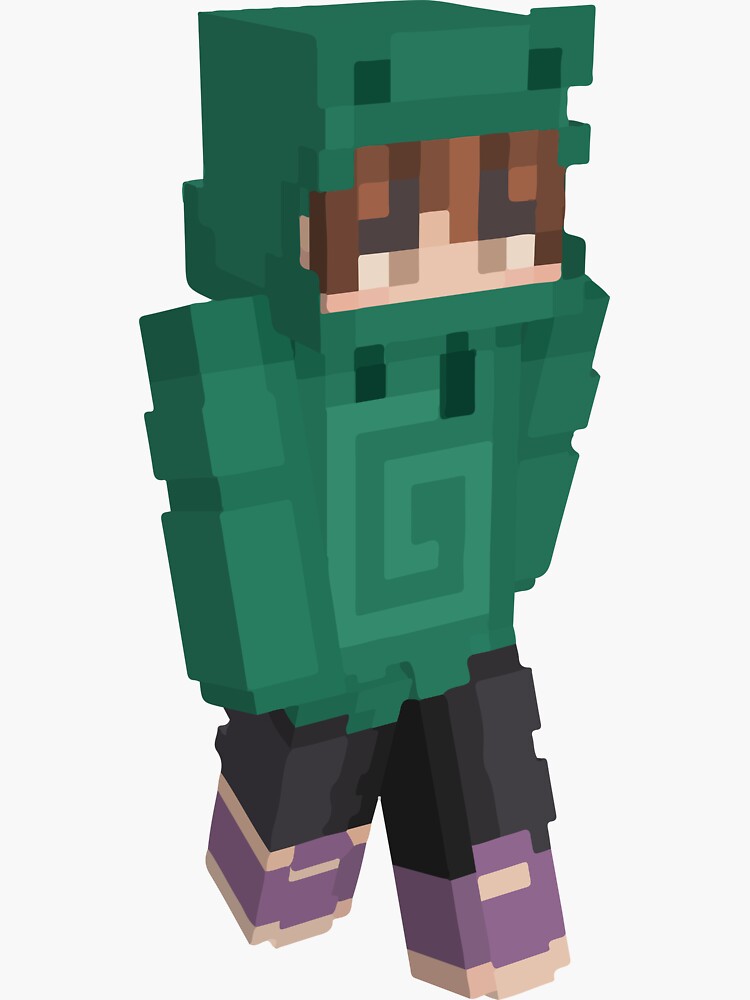 Pegatina «KARL JACOBS FROG HOODIE DREAM SMP Skin Minecraft Speedrun ...