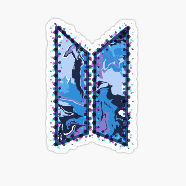 "BTS LOGO blue sticker " Sticker by BakwonMin | Redbubble
