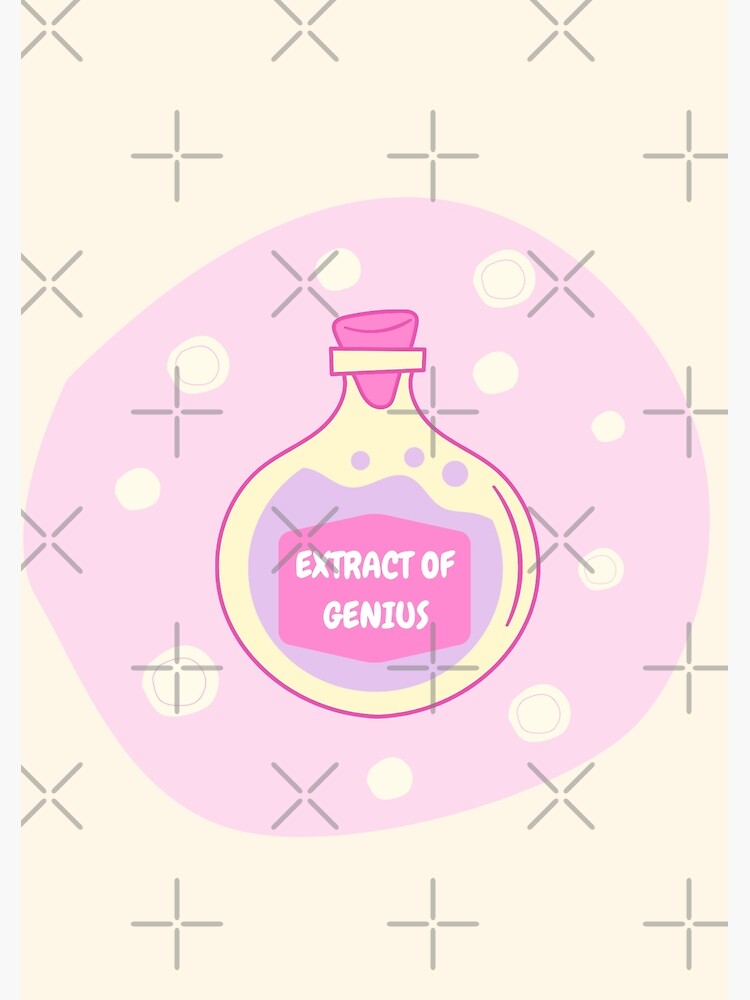 "Cute Pastel Pink Extract of Genius Chemistry Flask" Poster by ...