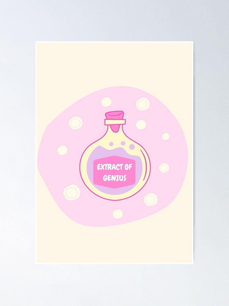 "Cute Pastel Pink Extract of Genius Chemistry Flask" Poster by ...