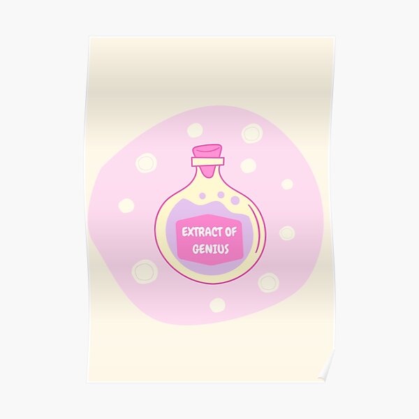 "Cute Pastel Pink Extract of Genius Chemistry Flask" Poster by ...