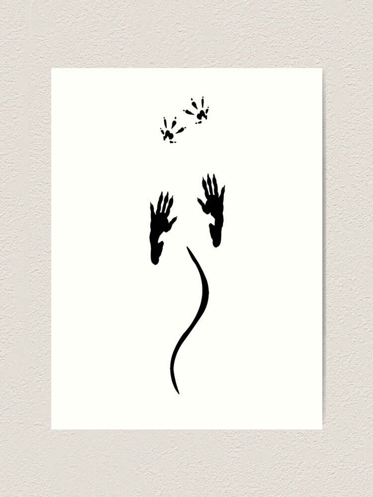 "Rat Tracks, Foot and Tail - Black" Art Print for Sale by ...