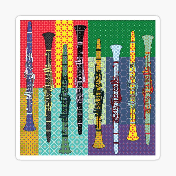 "Patterned Clarinets " Sticker for Sale by BartholGraphics | Redbubble