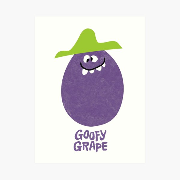 "Funny Face Drink Mix Goofy Grape Character" Art Print for Sale by ...