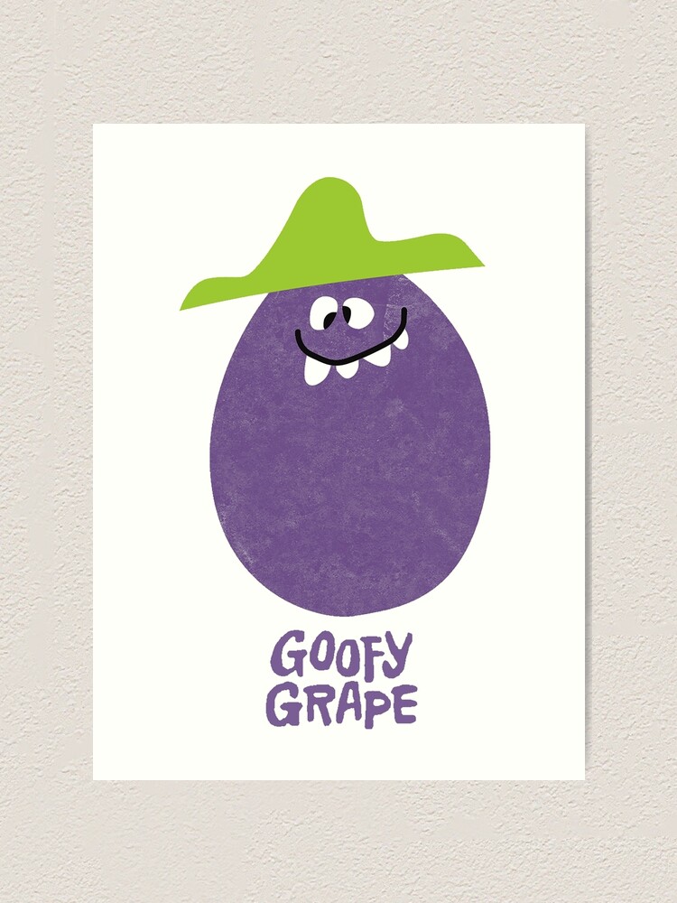 "Funny Face Drink Mix Goofy Grape Character" Art Print for Sale by ...
